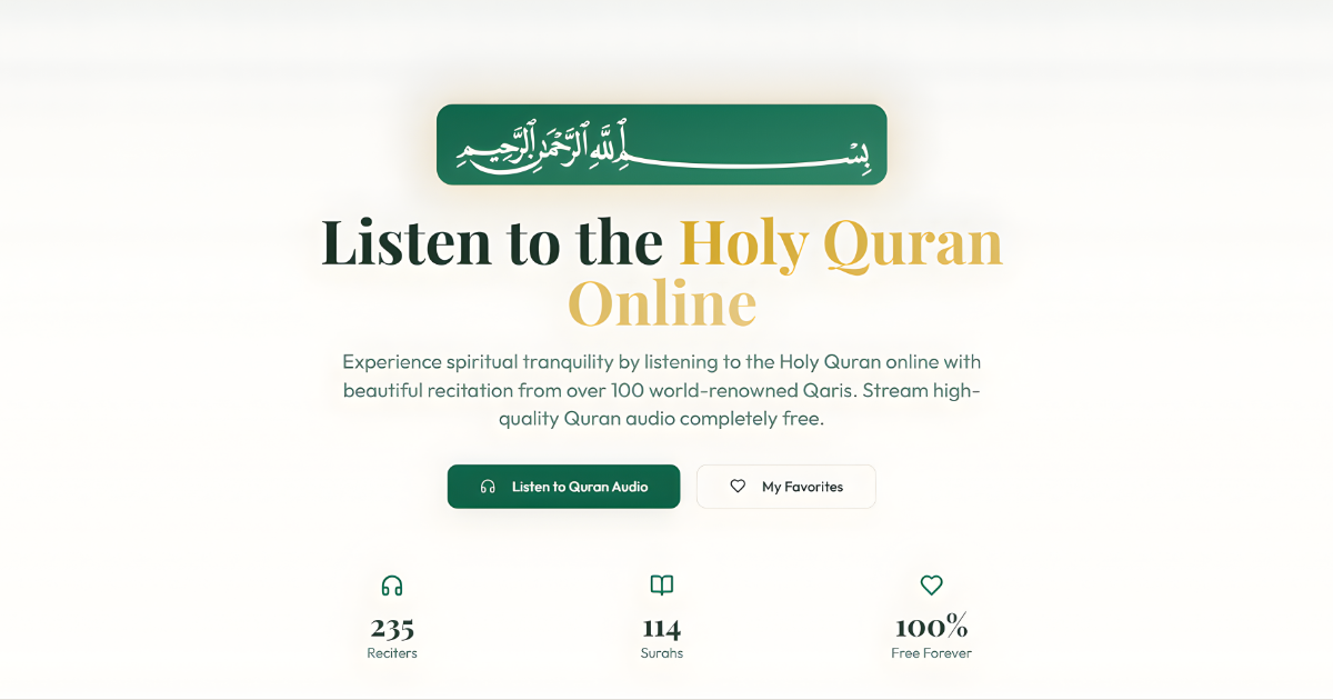 Quranic Echo - Listen to the Holy Quran with Multiple Reciters | Free ...